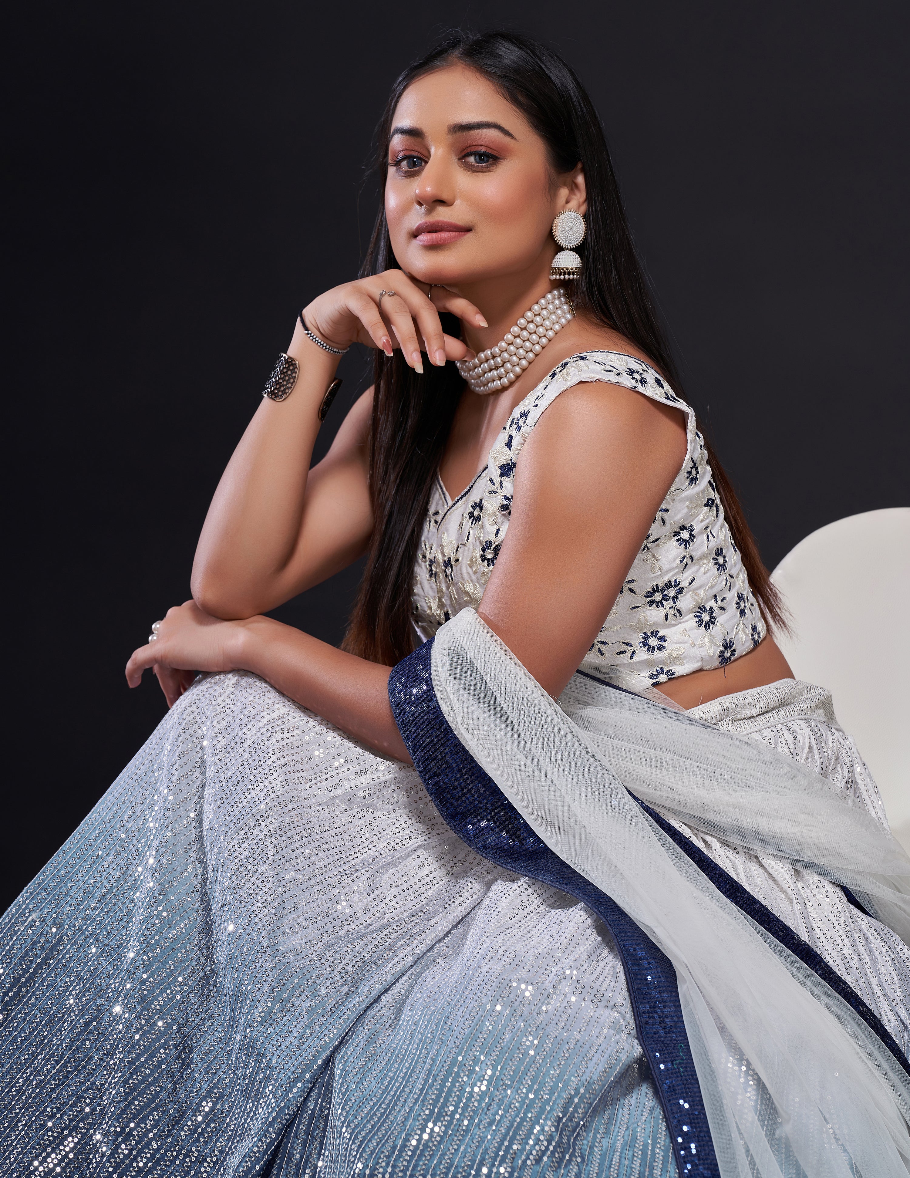 This modern lehenga choli is the perfect blend of tradition with conte